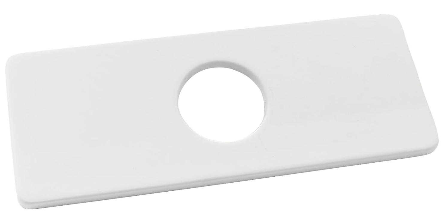 White Escutcheon Plate Stainless Steel Bathroom Faucet Plate Rectangle ...