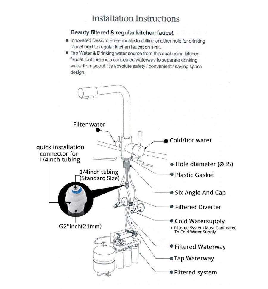 Brussel-2 Way Reverse Osmosis Filter Faucet and Kitchen Pull Out Dual ...