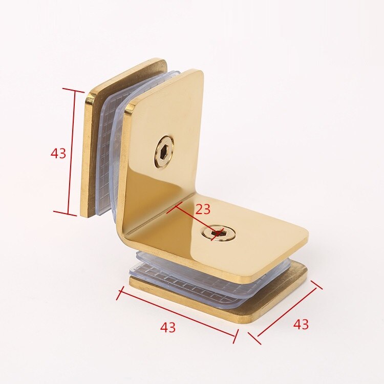 Brushed Gold Brass Shower Glass Door Hardware Hinges and Glass Door Cl ...