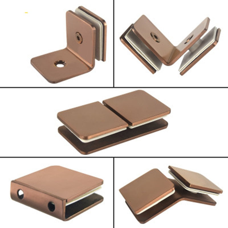 Copper rose bronze shower glass door clips holder – sanicanada