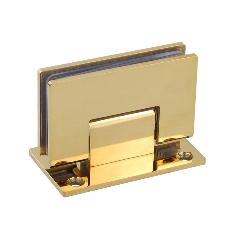 Brushed Gold Brass Shower Glass Door Hardware Hinges and Glass Door Cl ...