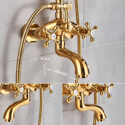 Gold Polished Antique Victorian Exposed Shower System Kit – sanicanada