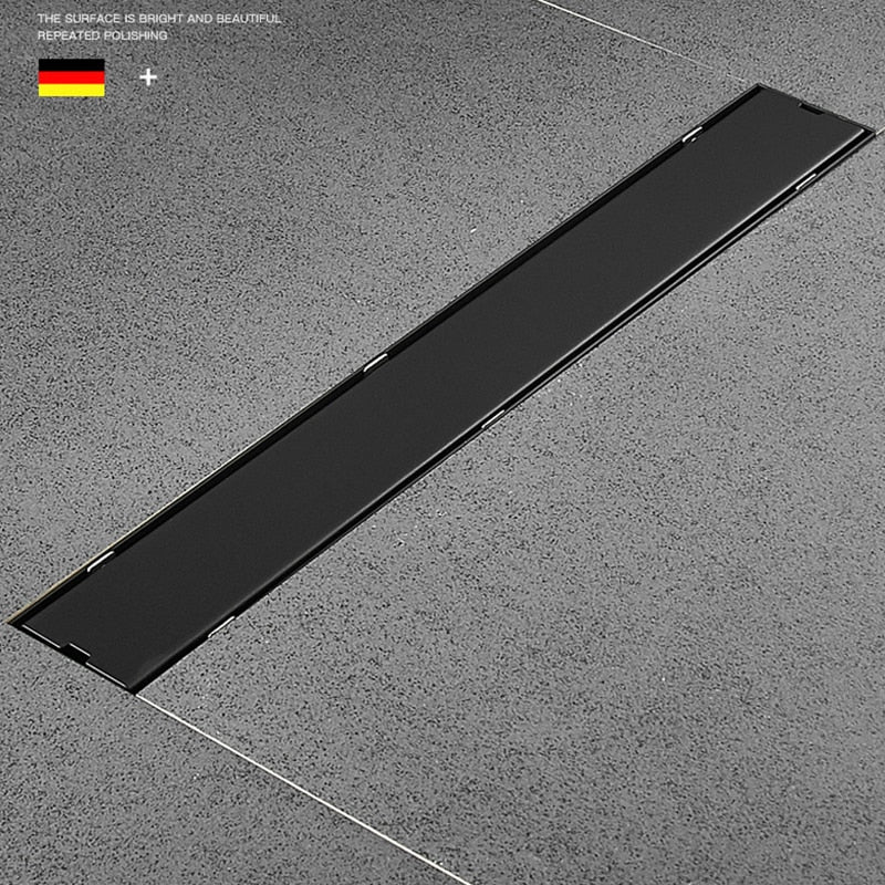 Off Set Black Linear Shower Drains left or right side drain – sanicanada