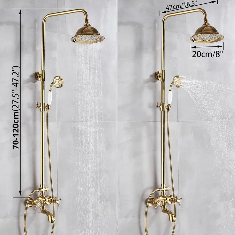 Gold Polished Antique Victorian Exposed Shower System Kit – sanicanada