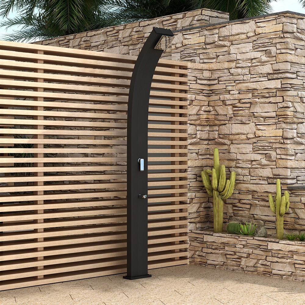 Black with chrome Outdoor 20L Shower Swimming Pool Solar Shower With F ...