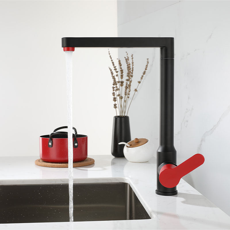 Black with red bar kitchen faucet – sanicanada