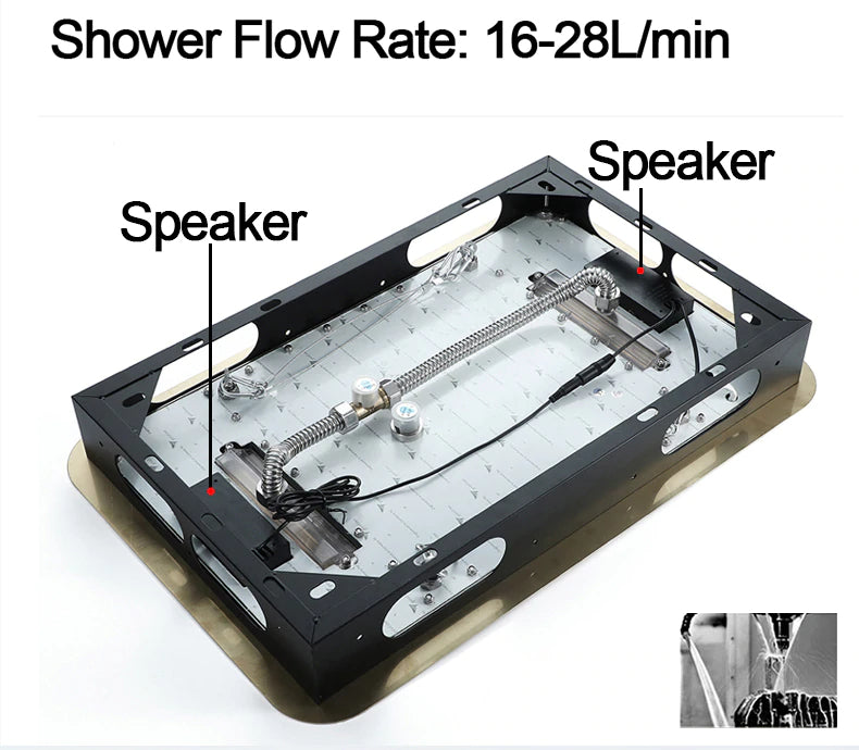 Gold Polished brass-Smart LCD Touch Control Display Shower System with ...