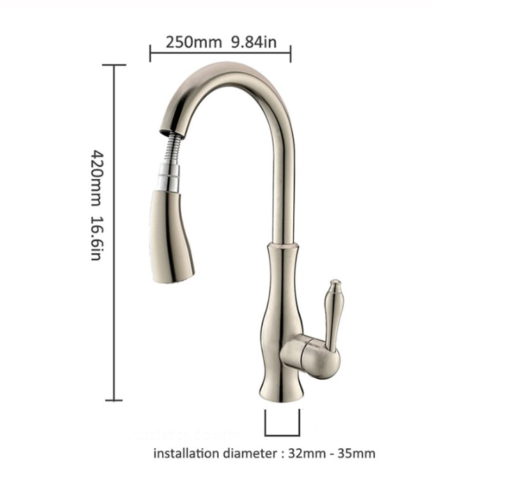 Transitional Design Pull Out Dual Mode Sprayer Kitchen Faucet – sanicanada