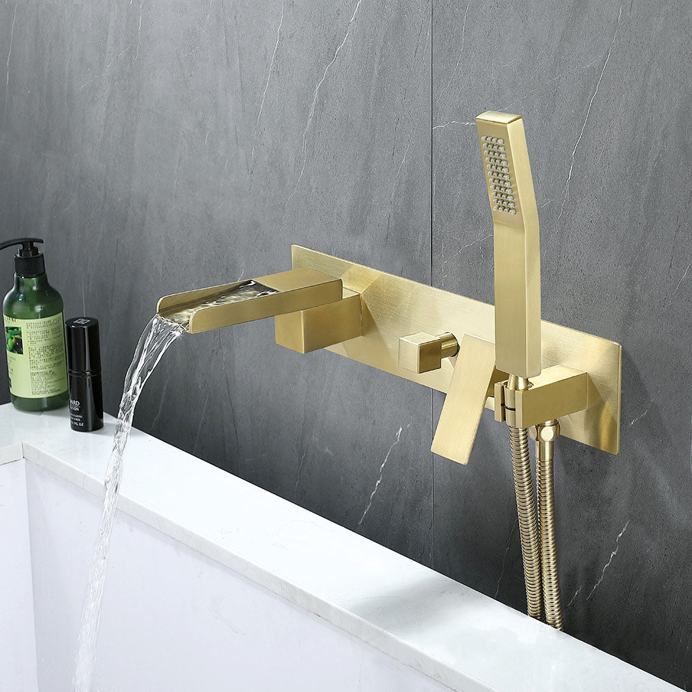 Square waterfall wall mounted bathtub filler faucet set – sanicanada