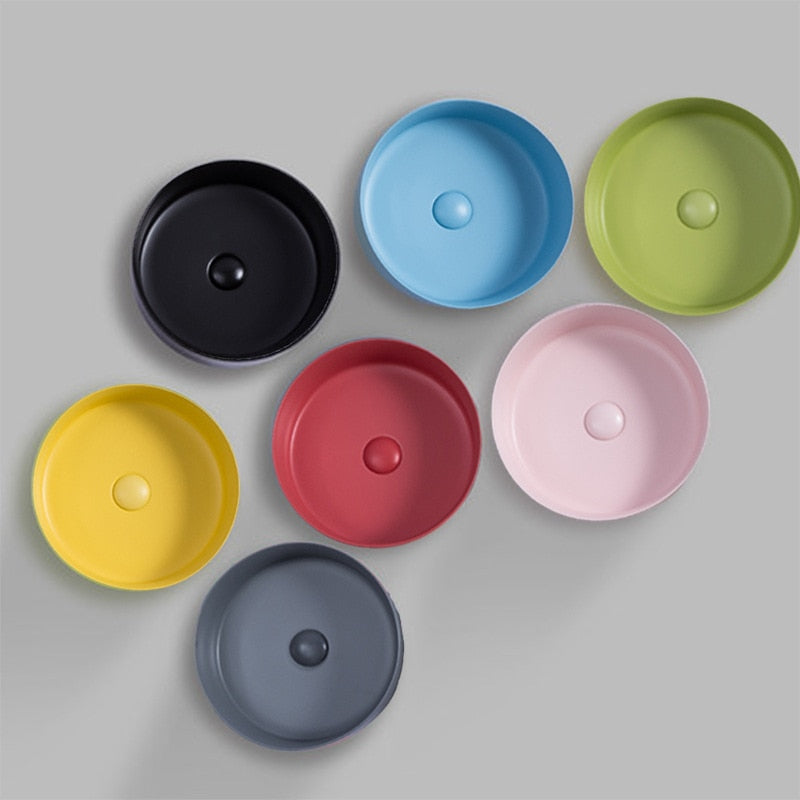 Color matte round vessel sink 14" – sanicanada